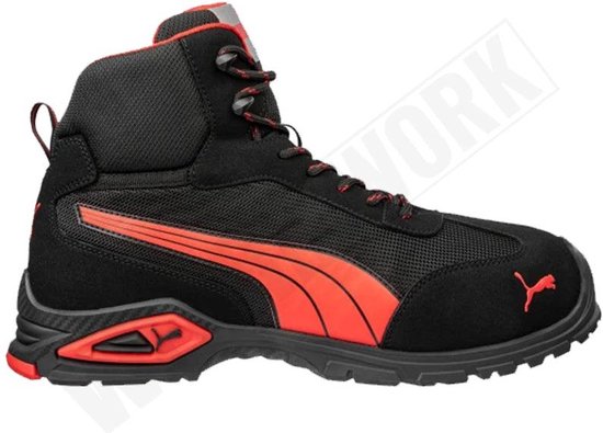 Puma Madrid Mid S1PL 632260 - Zwart/Rood - 44 | bol