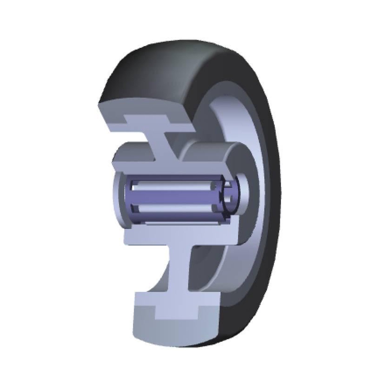 BS Rollen Vaste caster met thermoplastisch rubber wiel, kunststof velg ...