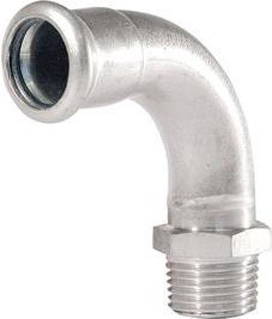 Bonfix Press - RVS 316 - perskoppeling - Bocht - 90° - 3/4" x 22 mm - lange bu.dr. x... | bol.com