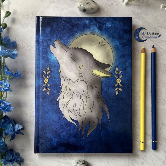 Wolf Volle Maan A5 Journal - Magisch Dagboek Blanco Pagina's - Wolf ...