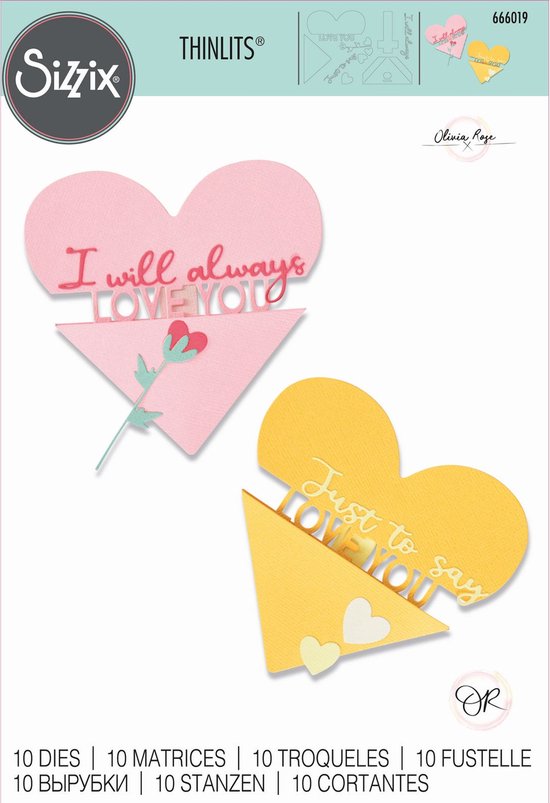 Sizzix Thinlits Die Set Heart Slider Card | bol