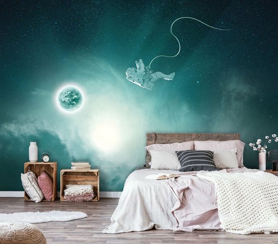 Fotobehang - Vlies Behang - Astronaut in de Ruimte - Galaxy - Space ...