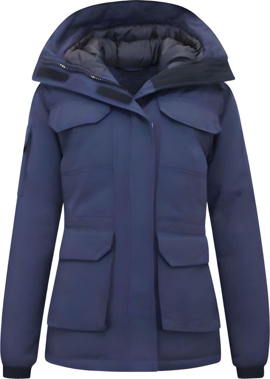 Dames Winterjassen Halflang Gewatteerd - 7603 - Blauw | bol