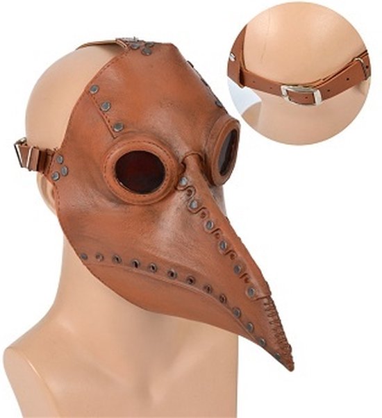 Pestdokter masker (leather look bruin / steampunk style) | bol