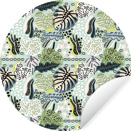WallCircle - Muurstickers - Behangcirkel - Jungle - Bladeren - Vormen - 100x100 cm -... | bol