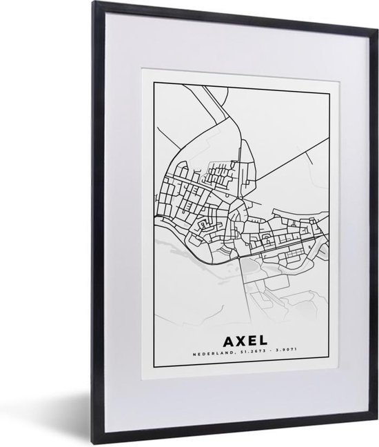 Poster in lijst - Fotolijst 30x40 cm - Posters - Kaart - Axel - Zwart ...