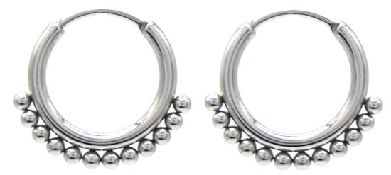 Oorbellen met Balletjes - RVS Oorringen - Ø 10 mm - Zilverkleurig | bol