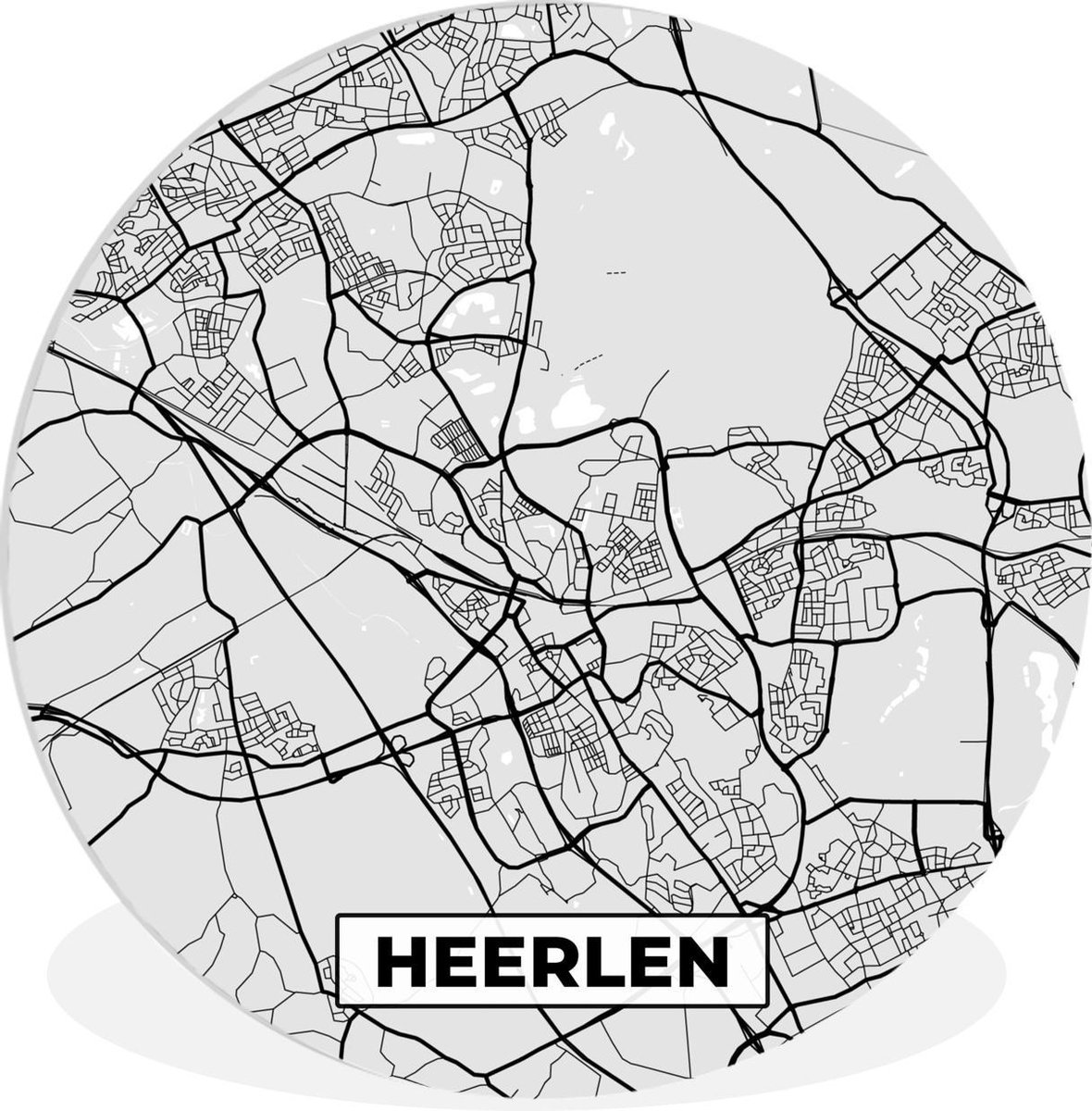 Wall Circle - Wall Circle Indoor - City Map - Heerlen - Grijs - Wit ...