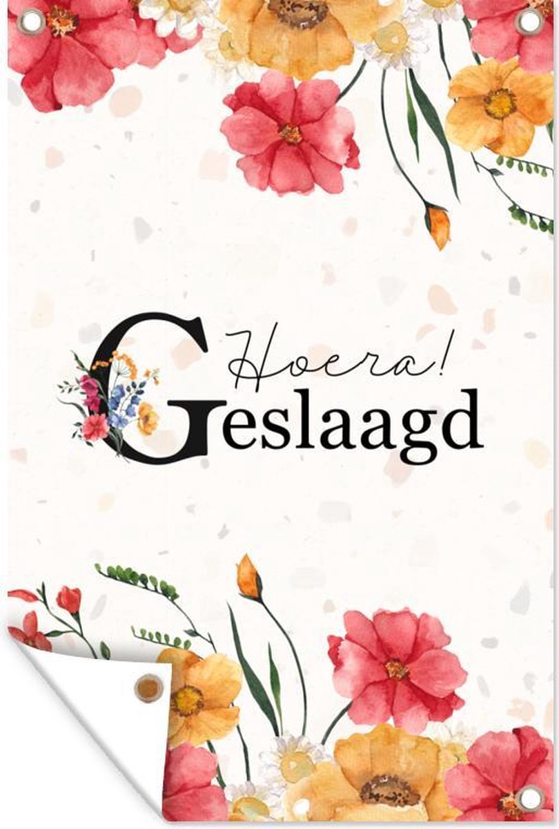 Muurdecoratie Feest - 'Hoera geslaagd' - Spreuken - Quotes - 120x180 cm ...