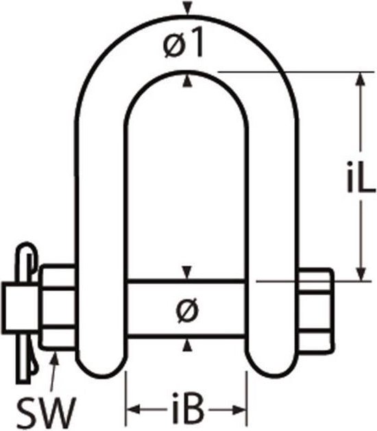 D-sluiting met borgbout 25 mm RVS-316 | bol.com