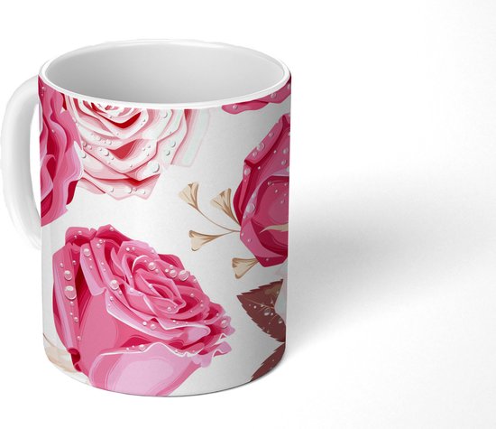 Mok - Rozen - Collage - Roze - 350 ML - Beker | bol.com