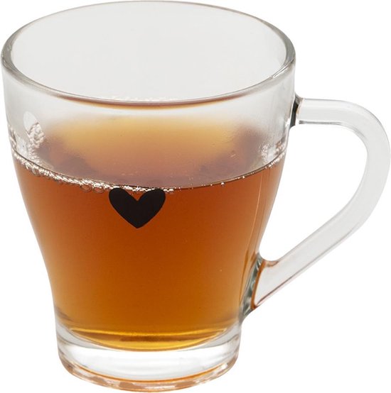 Clayre & Eef Theeglas 200 ml Glas Rond Hart Theemok | bol.com