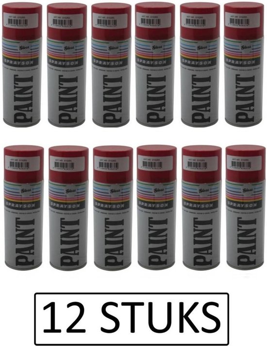 Sprayson Verf Spuitbus - Spuitlak - RAL3000 Hoogglans Rood - 400 ml ...