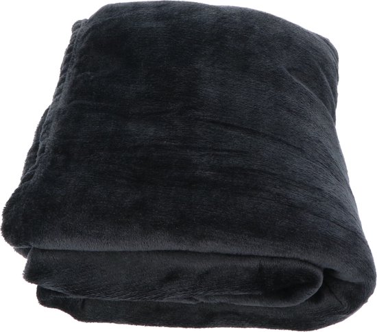 4goodz super Zachte en Grote Fleece Plaid - 180x220 cm - Zwart | bol.com