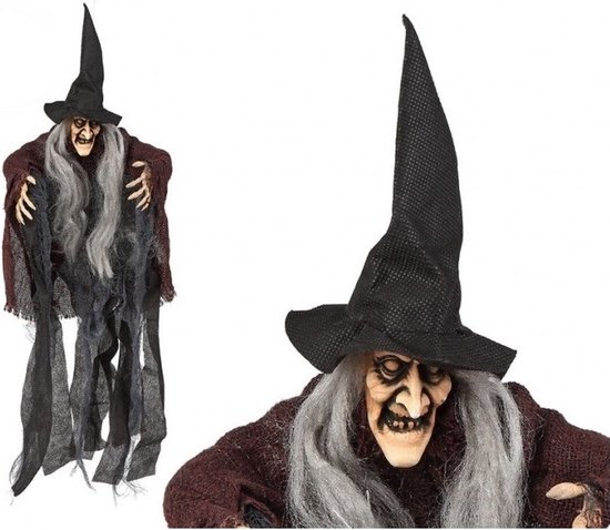 Horror heks feest hangdecoratie pop - 50 cm - Halloween heksen ...