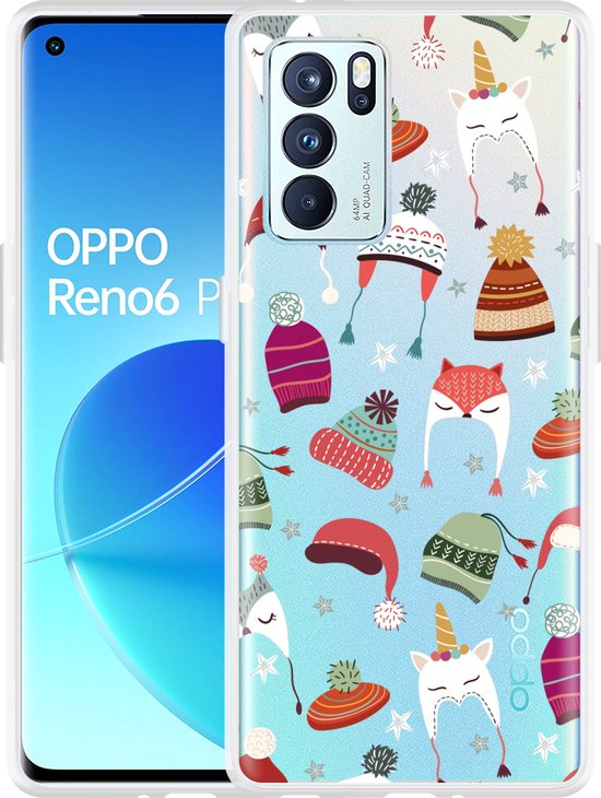 Cazy Hoesje geschikt voor Oppo Reno6 Pro 5G - Winter Hats | bol