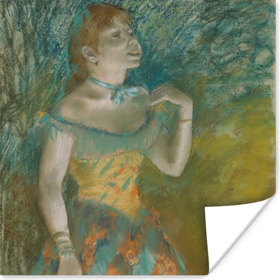 Poster The Singer in Green - Schilderij van Edgar Degas - 100x100 cm ...