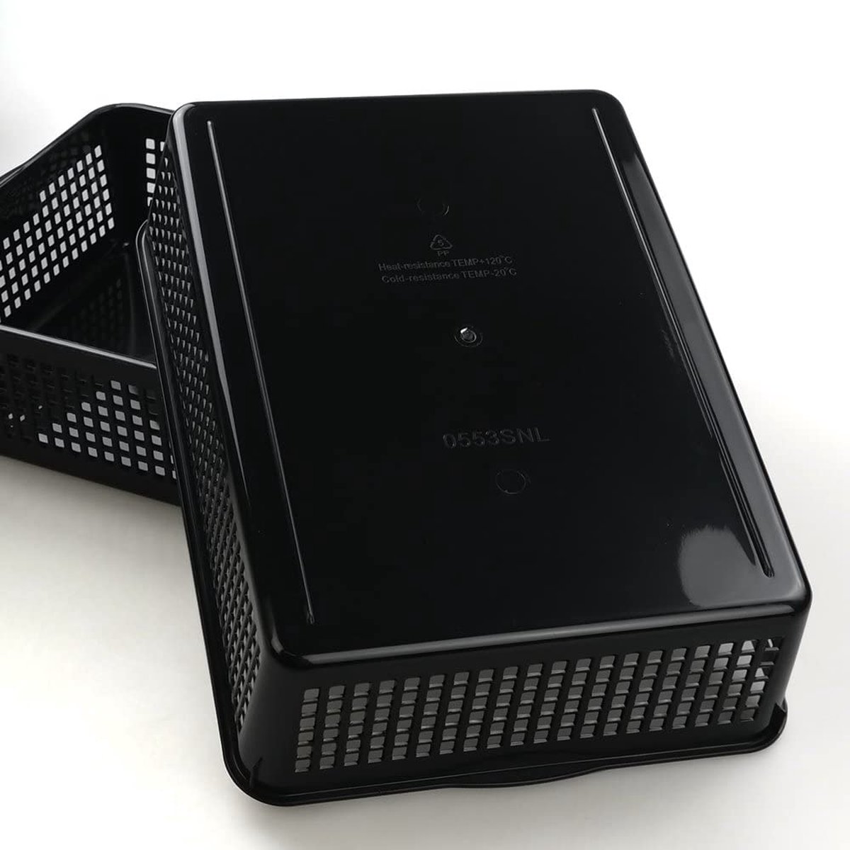 6 Stuks plastic mandjes A4 formaat, Zwart,Wit en Grijs Opbergmandje | bol