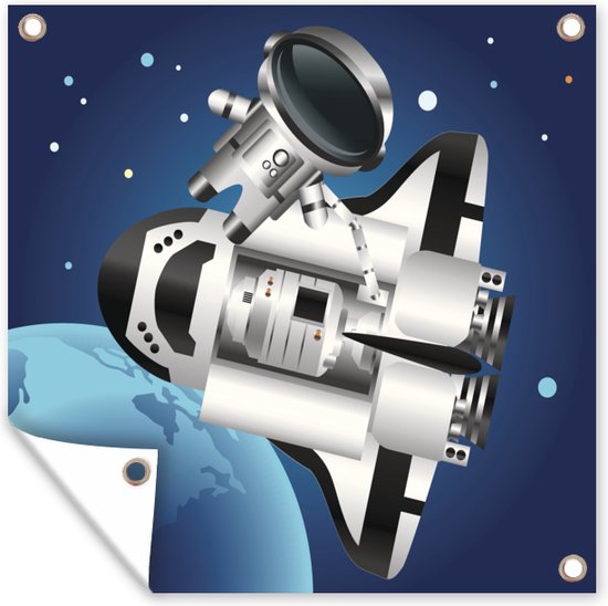 Tuinposters een space shuttle in de ruimte - 50x50 cm - Tuindoek | bol.com