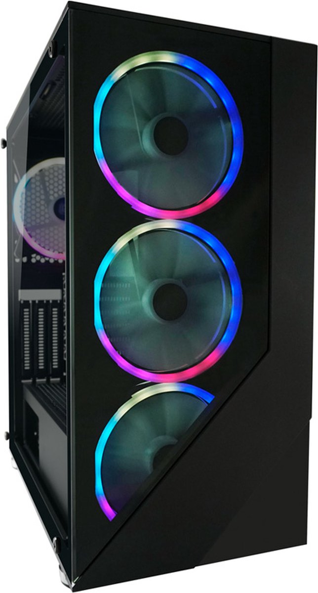 LC-POWER® Shaded Midi Tower ATX PC Case - Computer Behuizing - 4 RGB ...