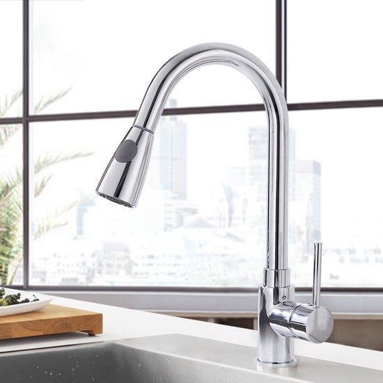 Keukenkraan met uittrekbare sproeikop CHROOM Muro OMNITAIR | bol