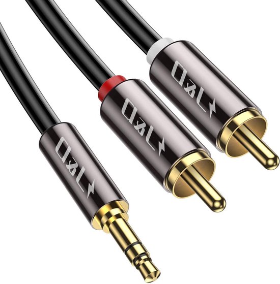 Audio Cable 3.5mm Male to 2 RCA Phono-Male Stereo Adapter - Gold Plated ...