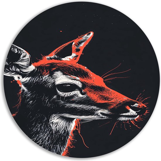 hert kleurrijk wandschaal - Ree muurcirkel - Wandschalen Dier ...