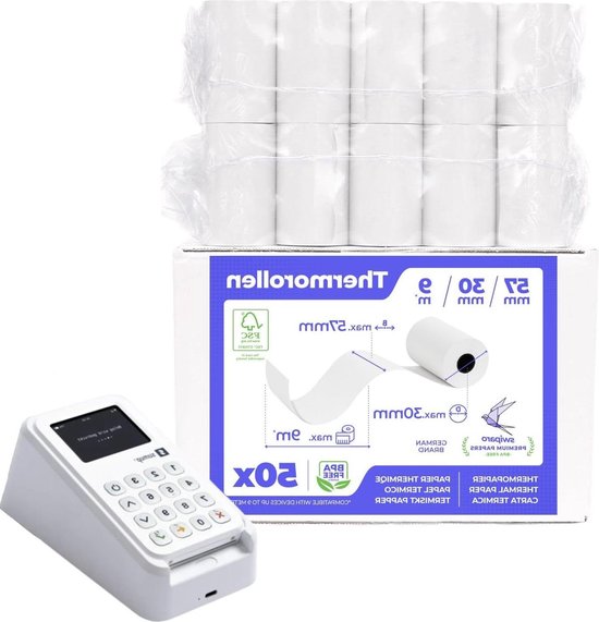 Thermorollen 57mm x 9m x 12mm - Kassarollen - Thermopapier - Bonrollen ...