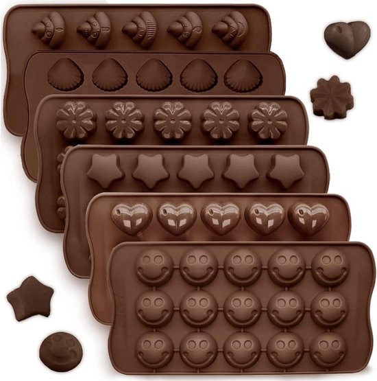 Chocolade vorm silliconen - Gietvorm 6 verpakkingen bonbonvormen ...