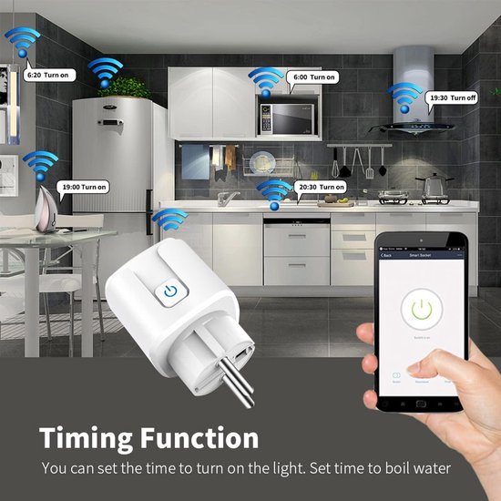16A wifi smart plugs met timer en countdown-functie - app ...