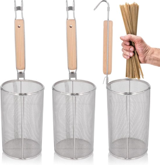 Micro Geperforeerde RVS Pasta Zeef Mand - Mesh Spider Zeef voor Voedsel ...