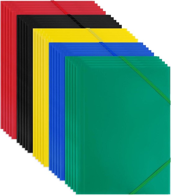 15 stuks inslagmap A4 met elastiek en hoekspanner - PP-kunststof ...