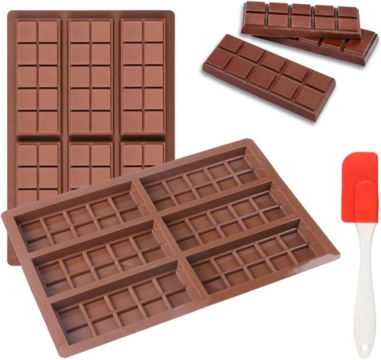 Chocolade vorm siliconen - 2 stuks antiaanbak vorm + schraper - 6 ...