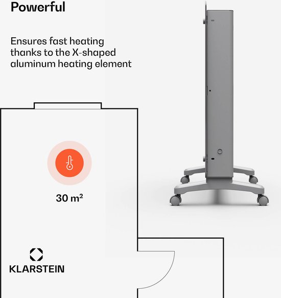 Klarstein Bansin Crystal Smart Convectieverwarming - Convector - 1500 W - Temperatuur:... | bol