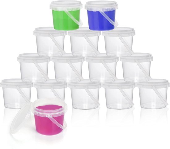 Slime Storage Containers 15 Pack - 250ml BPA Free Plastic Jars - Clear ...
