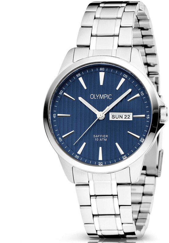 Olympic OL26HSS312 JOHN Horloge - Staal - Staal - Blauw | bol