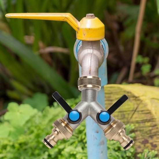 Waterverdeler 2-weg Y-verdeler met verlengde handgreep - messing splitter -... | bol