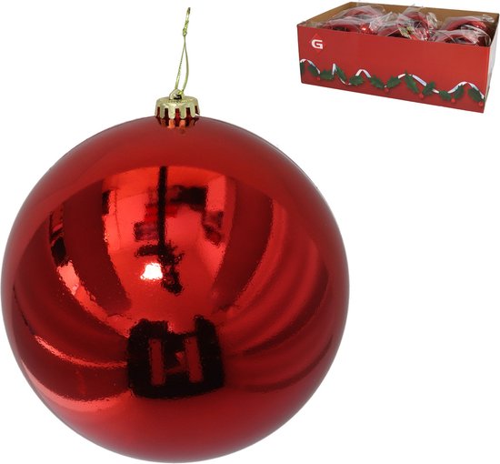 Gerimport Grote decoratie kerstbal - rood - 20 cm - kunststof ...