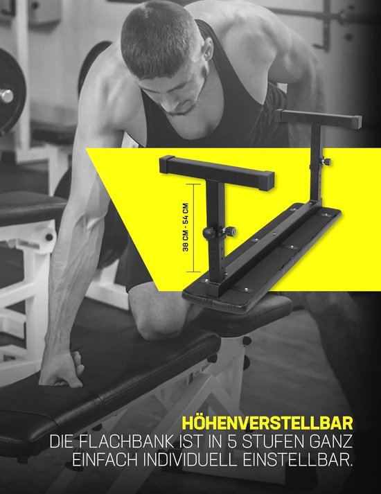 Verstelbare Halterbank voor Krachttraining - Hoogte Verstelbaar van 38 ...