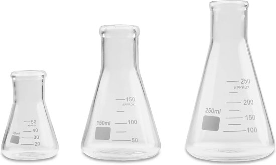 Steinberg Systems - Laboratorium Glazen - Erlenmeyer Kolven - 3-delige ...