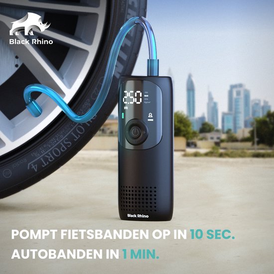 Black Rhino AeroBoost T-1 Compressor - Elektrische fietspomp - 4000 mAh ...