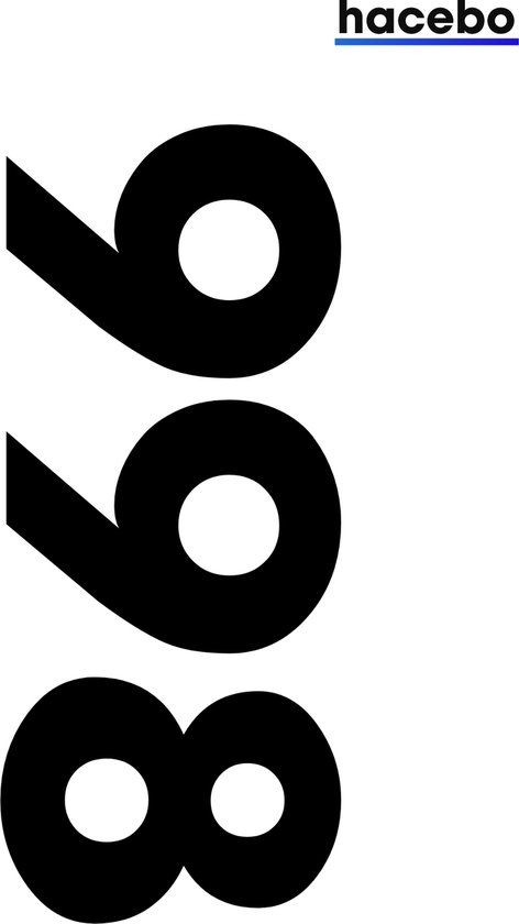 Cijfer Sticker - Zwart - 9CM - Container sticker - 1 Stuks - 998 | bol