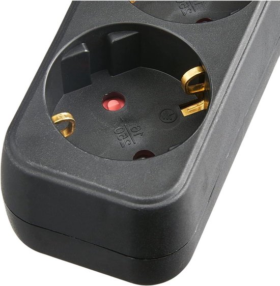 Stekkerdoos 3-voudig 3 m kabel zwart - extra lang snoer | bol