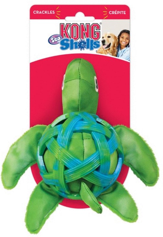Kong Sea Shells Turtle - Hondenspeelgoed - Groen Medium/Large | bol