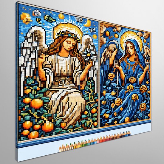 Pixel art relief schilderij | Pixel Perfect: Levendig reliëf van ...