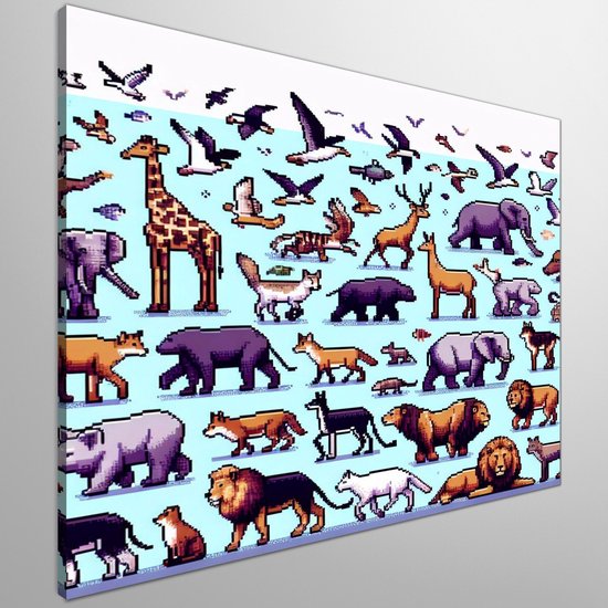 Pixel art dieren schilderij | Prismafauna: sprankelende ...