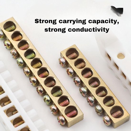 10pcs 10-Hole Thread Screw Terminal Electrical Distribution Brass ...