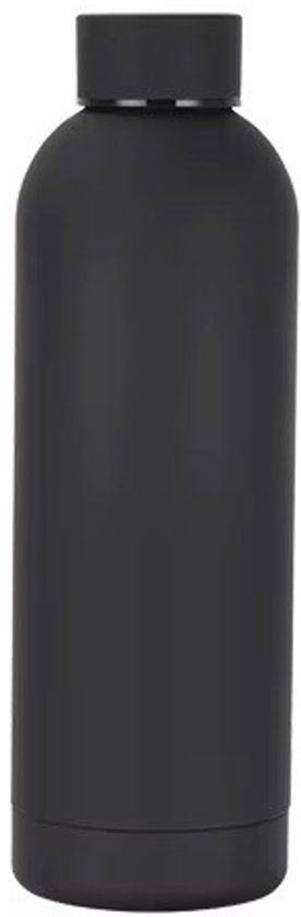 Dubbelwandige RVS drinkfles 500ML - Waterfles - Thermosfles Zwart | bol
