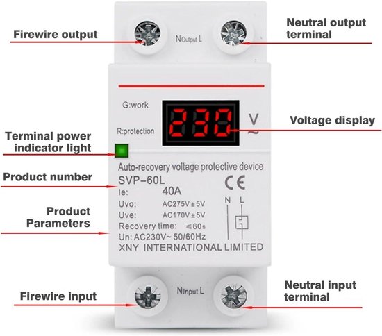 Surge Protection - 230 V 40 A Surge and Undervoltage Protection for DIN ...