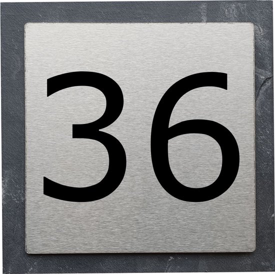 Huisnummerbord leisteen voordeur 25x25cm LS32 | bol